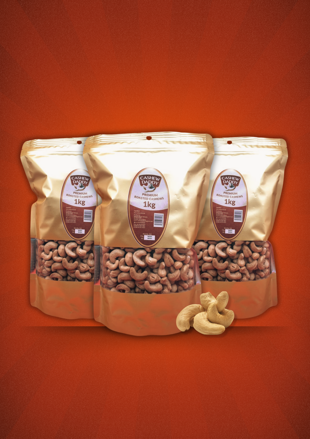 1Kg Premium Roasted Bag – Cashew Daddy Brand Store